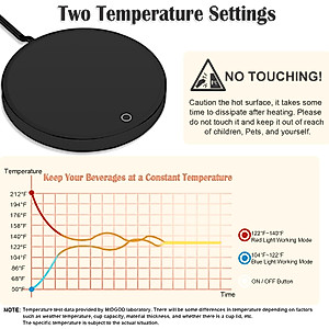 Midgod Coffee Mug Warmer, Electric Coffee Warmer for Desk with Auto Shut Off, Mug Warmer for Coffee and Tea, Coffee Beverage Warmers with 2 Temperature Settings for Water, Cocoa, Milk-Black