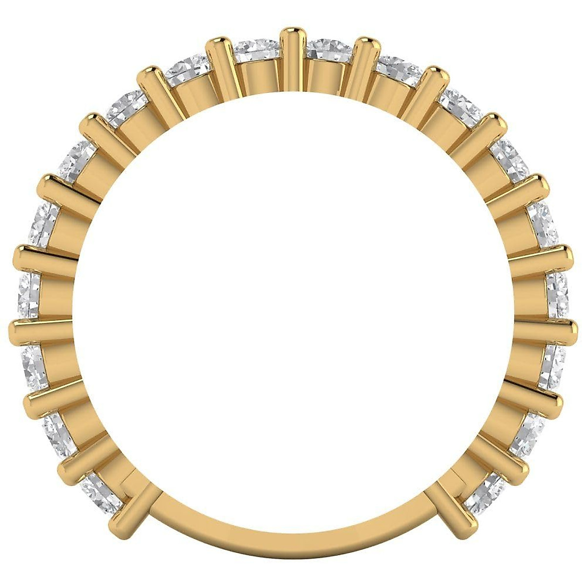 1.52 ct Brilliant Round Cut Clear Simulated Diamond 14k Yellow Gold Eternity Wedding Engagement Promise anniversary Band Sz 5