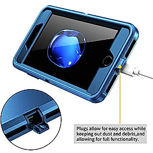 RegSun for iPhone 8 Plus,iPhone 7 Plus Case,Built-in Screen Protector, Shockproof 3-Layer Full Body Protection Rugged Heavy Duty High Impact Hard Cover Case for iPhone 8+/7+ 5.5 inch,Blue
