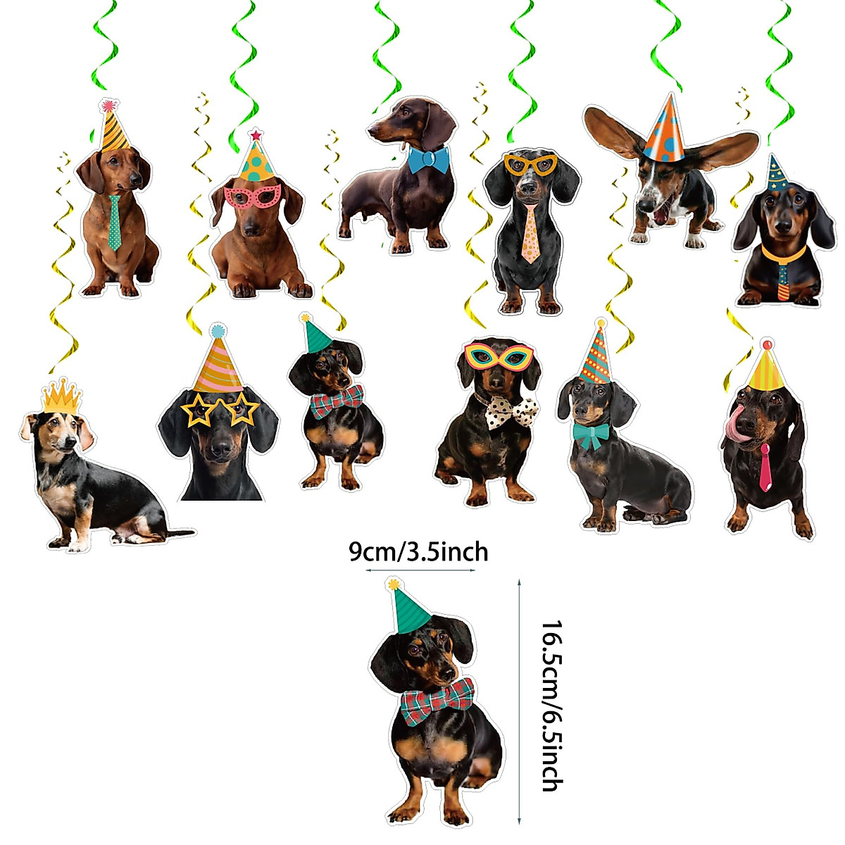 24 Pcs Dachshund Hanging Decorations Dachshund Hanging Swirls Ceiling Swirls Dachshund Birthday Party Supplies for Dachshund Party Decorations Funny Dog Decorations