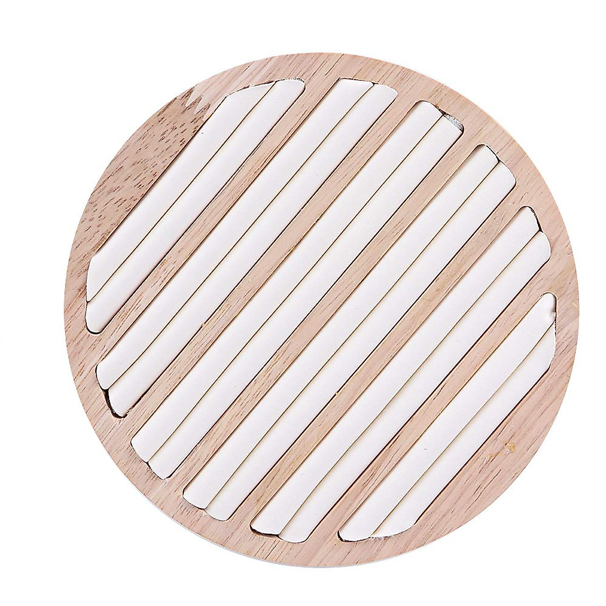 Valyria Bamboo Wood 6 Slots Round Ring Earrings Trays Showcase Display Jewelry Organizer (Round Wood)
