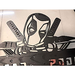 YSdesign Deadpool Key Hooks-Marvel Super Hero Wall Hooks Heavy Duty 20LB(Max),Wade Winston Wilson Wall Décor,Wood Coat Hooks, Key Holder,Key Hanger for Wall、Entryway and Kitchen