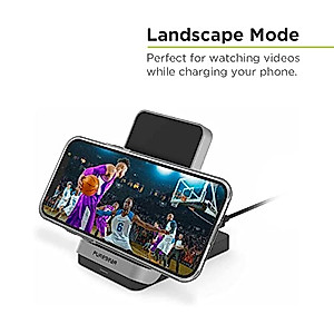 PureGear 10W Fast Wireless Charging Pad with Kickstand, Qi-Certified Wireless Charging Stand for iPhone 11, 11 Pro, 11 Pro Max, SE,Xs Max, XR,XS, Galaxy S22, S21,S20,S10,S9 & More Qi Enable Devices