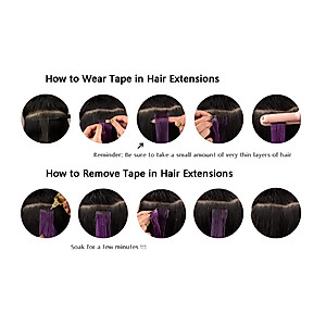 ShowJarlly Tape in Hair Extensions 20pcs 24 Inches Tape Ins Extensions Remy Human Hair Invisible Seamless Skin Weft for White Women Off Black Mixed Light Brown (1B/6/1B) 50g