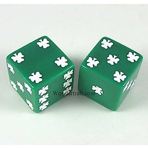 Green Lucky Dice d6 25mm 2ea