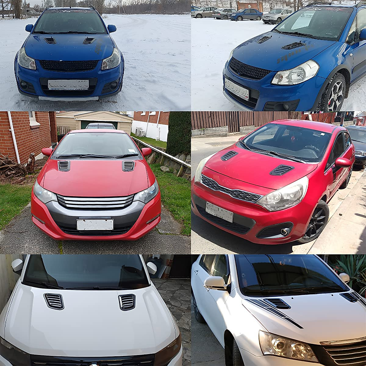 Blilo Car Hood Vents, 2PCS Universal Hood Air Vents for Car Hood Scoop, Bonnet Vent Hood Air Intake Trim Cover (Carbon Fiber)