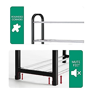 YIFEY 4-Tier Shoe Rack,Metal Standing Shoe Shelf for Bedroom Closet,Sturdy Shoe Storage for Entryway,Stackable Shoe Storage Organizer for Living Room