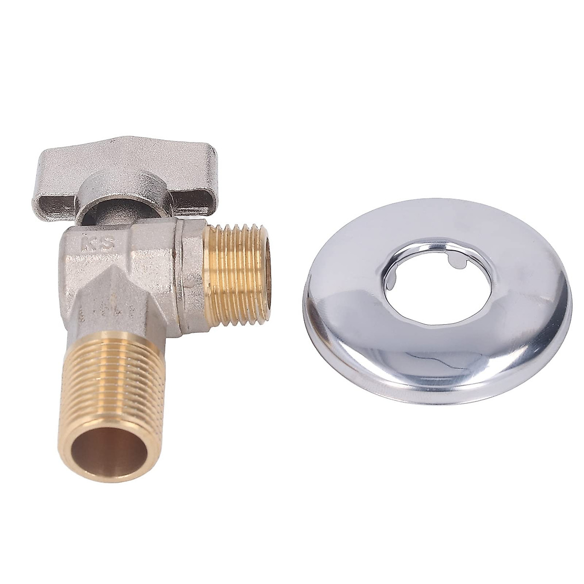 G1/2 Thread Brass Valve, Faucet Valve G1/2 Thread Angle Stop Valve for Kitchen Bathroom, Mop Handles (Red)