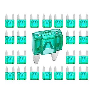 Kodobo 100 Pack Auto Fuses 30 AMP APM/ATM 32V Mini Blade Style Fuses 30A Short Circuit Protection Car Fuse - 100Pack