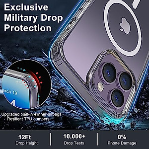 PTz Worlds - Case Compatible with iPhone 14 Pro Max 6.7”, Crystal Clear, Ultra Slim & Sleek, Shockproof, Anti-Yellowing, Anti Scratch, Non Slip, Military Grade Drop Protection