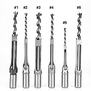 Marhynchus Carbon Steel Square Hole Saw Auger Drill Bit Mortising Chisel Woodworking Tool for Construction Installation(1/2) Power Tool Accessories Woodworking Bits