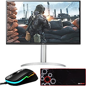 LG 32UP550N-W 32" UHD HDR Monitor with USB Type-C Bundle with Deco Gear Wired Gaming Mouse and Deco Gear Large Extended Pro Gaming Mouse Pad