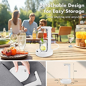 Fabuday Desk Water Jug Dispenser - 5 Gallon Water Bottle Dispensers for Bedside with Light, Smart Nightstand Water Pump for Home Office Kitchen