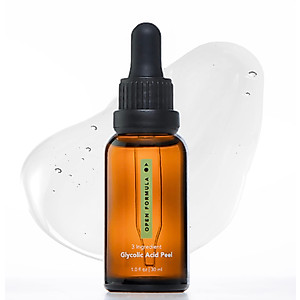 Open Formula Glycolic Acid 20% Peel Serum - Exfoliates, Brightens, Reduces Dark Spots