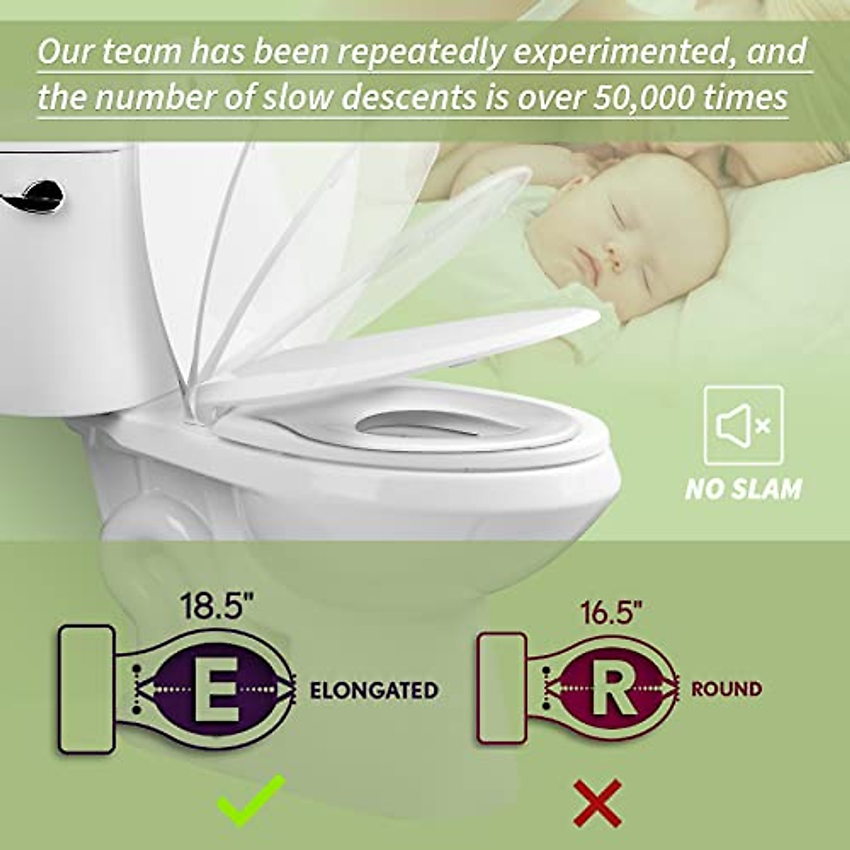 Toilet Seat with Toddler Seat Built in, Potty Training Toilet Seat, Magnetic Kids Toilet Seat, Slow Close, Thicken Plastic Easy to Clean, Removable and Never Loosen,Fits both Adults Child, White 18.5”