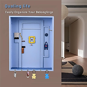 Qivine Friends Key Holder for Wall, Hanging Friends Merchandise Wall Mounted Key Holder, Blue Friends TV Show Merchandise Key Holder Wall, Friends TV Show Gifts Home Key Holder for Wall