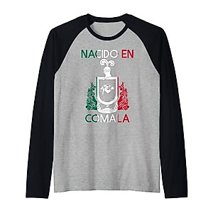 Comala Colima Estado De Mexico Escudo Eagle Aguila Raglan Baseball Tee