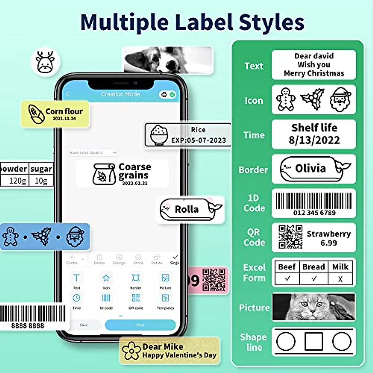 Phomemo Label Makers for Small Business, D30 Label Maker Machine with Tape 12mm 0.47 White for Organizing, Bluetooth Wireless Small Label Maker Thermal Sticker Printer Home School Office Supplies