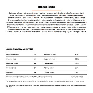 GO! SOLUTIONS Skin + Coat Care - Grain Free Dry Cat Food, 16 lb - Salmon Recipe - Cat Food for All Life Stages - with Probiotics