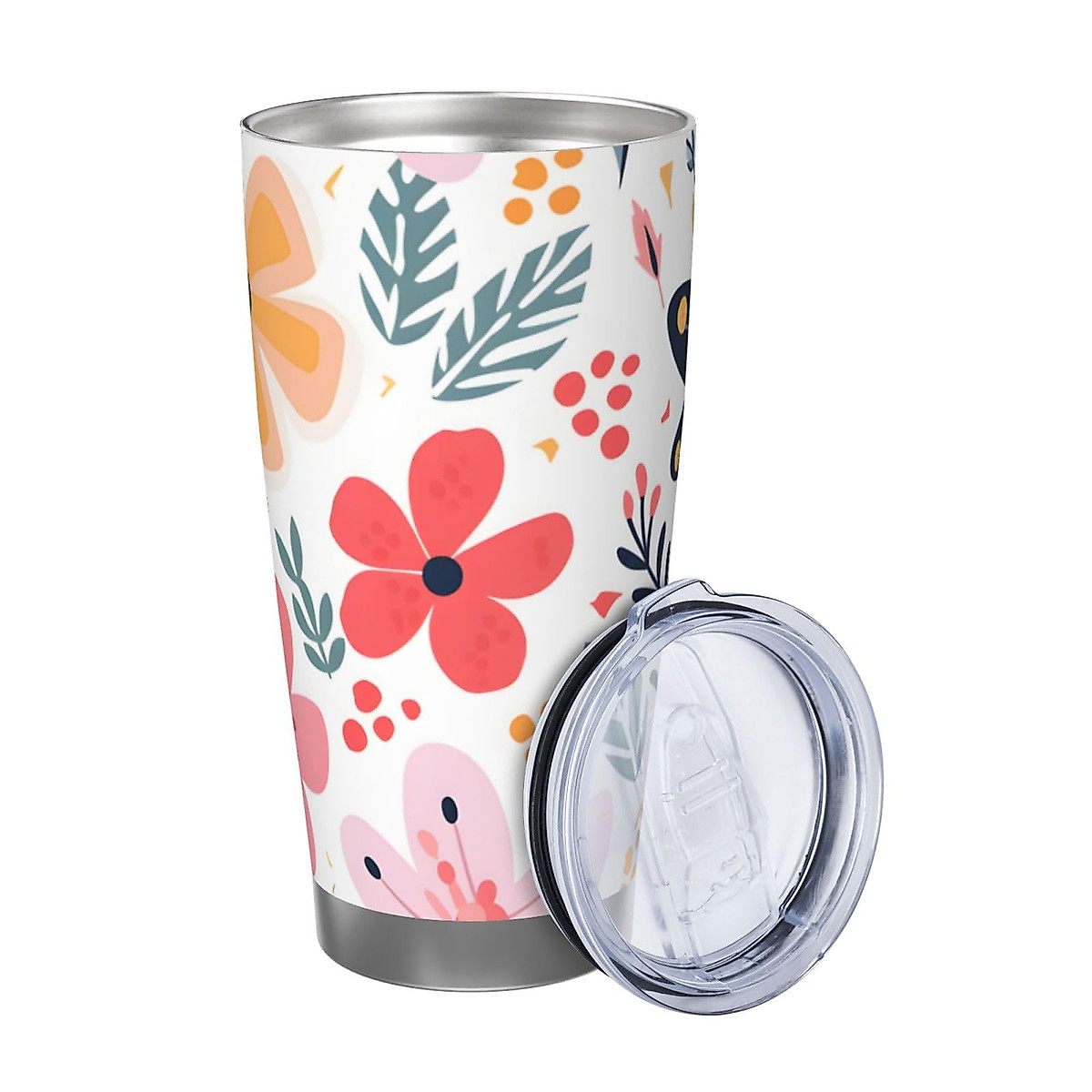 AYCZN Cute Daisy 20 OZ Tumbler Stainless Steel Travel Coffee Mug, Spring Flower Floral Insulated Water Bottle with Lid and 2 StrawsLeakproof Thermal Cup