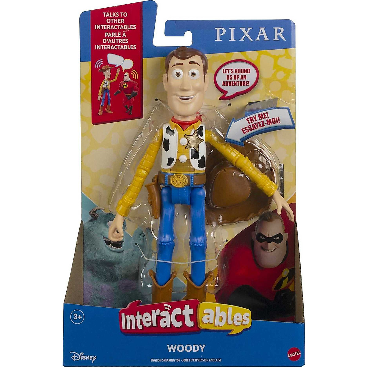 Mattel Pixar Toy Story Toys, Woody Interactables Talking Action Figure, Interactive Collectible Toy, For Kids