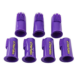 Hertzko Dog and Cat Finger Toothbrush 7-Pack for Small & Large Breeds - Advanced Oral Care, Easy Control - Dog Finger Toothbrush Small Breed Pink, Cat Toothbrush, Cat Finger Brush for Cats Teeth
