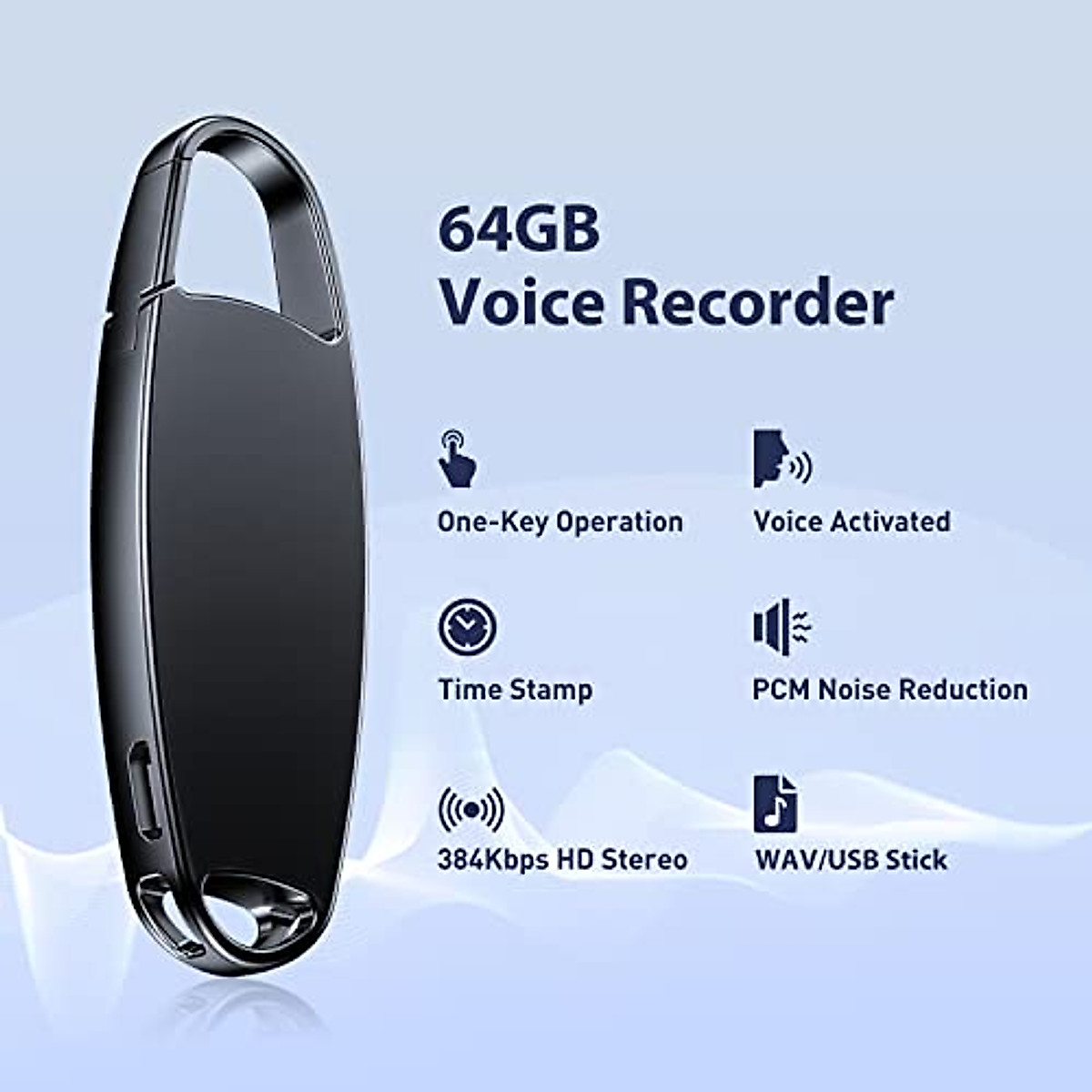 64GB Voice Recorder, Telele Digital Audio Recorder with 750 Hours Recording Capacity and 25 Hours Battery Time, Ideal for Meeting Lecture Interview Class