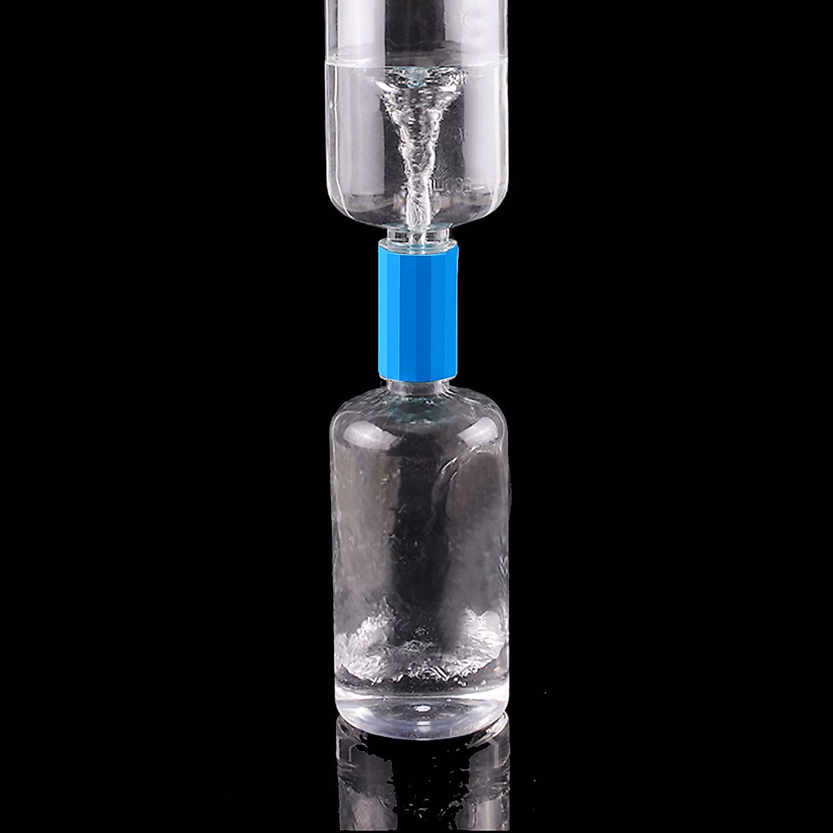 ZUPAYIPA 1 Pieces Vortex Bottle Connectors Tornado in A Bottle Fountain Connection Cyclone Tube Tornado Connector, Doesn't Leak. Blue