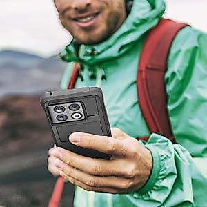 ENCASED Falcon Armor for OnePlus 10 Pro 5G Case (2022) Ultra Protective Phone Case with Fingerprint Access (Black)