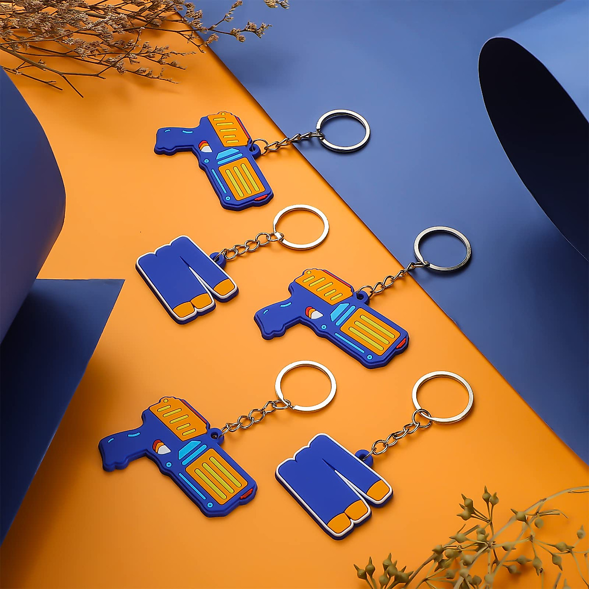 24 Pieces Dart Keychain Dart Party Favors Silicone Cute Keychain Dart Boys Birthday Party Decorations Soft Dart Themed Keychains for Kids Dart Game Themed Birthday Party Supplies, 2 Styles