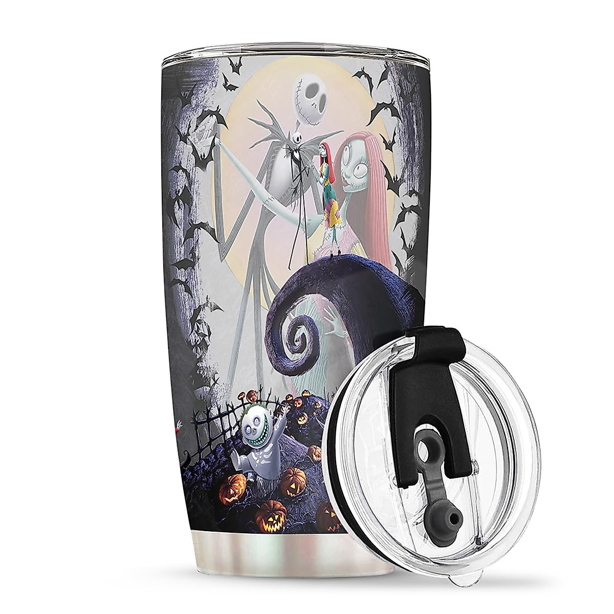 Sarvakua Christmas Tumbler, Christmas Coffee Travel Mug/Cup, Christmas Halloween Gifts For Wife Husband, Couple 20oz Insulated Stainless Steel Travel Mug with Lid