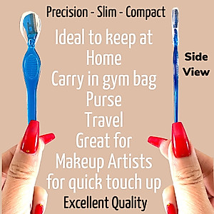 ALAZCO 30 pc Eyebrow Razor Precision Shaver Facial Exfoliating Dermaplaning Tool Peach Fuzz Face Brow Touch-Up Shaper Lip Bikini Area Razor Trimmer Washable Reusable Women Men - Blue