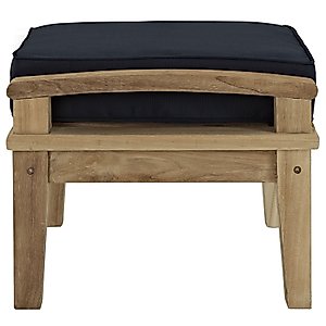Modway EEI-1152-NAT-NAV-SET Marina Premium Grade A Teak Wood Outdoor Patio Ottoman, Natural Navy