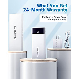 POWERADD PRO Portable Charger 10000mAh PD 20W Fast Charge Power Bank 2 Inputs 3 Outputs External Battery Pack Bundle with 20W USB C Wall Charger Compatible with iPhone 14 13 iPad Samsung Pixel.