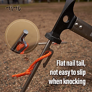 TiTo Titanium Tent Pegs Stakes Lightweight Snowfield Grassland Heavy Duty Tent Nails for Outdoor Camping Hiking and Plant Support Garden Stakes 4pcs/6pcs (8×300mm-4pcs)