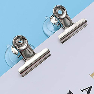 YARNOW 8 Pcs Suction Cup Clip Display Business Cards Holder Stand Clear Clamps Hanging Home Office Accessories