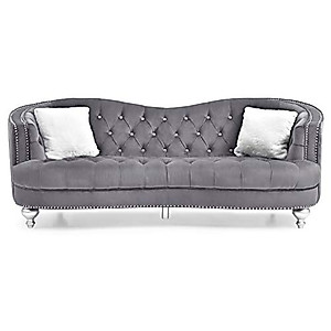 Glory Furniture Jewel Sofa, Gray. Living Room Furniture 35" H x 90" W x 37" D
