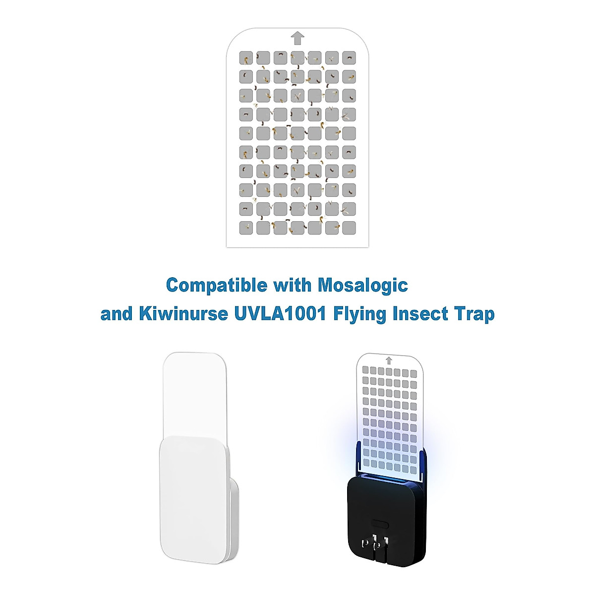 10 Pack Flying Insect Trap Refill Compatible with Mosalogic UVA Fly Insect Trap, Replacement Sticky Glue Cards for Kiwinurse UVLA1001 Plug-in Mosquito Killer Indoor