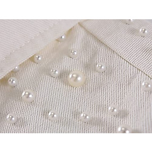 Kedera Jean Jacket Women's Oversized Distressed Short Bridal Embroidered Pearl Beading Denim Jacket