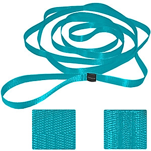 SANKUU 12 Loops Yoga Stretch Strap for Physical Therapy with Exercise Instruction (Blue)