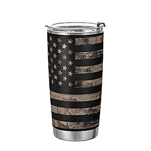 foixnub American Flag 20oz Tumbler Desert Camouflage Insulated Coffee Cup Wine Tumbler Stainless Steel Reusable Water Bottle Double Walled Travel Mug Thermal Cup for Hot Cold Drinks