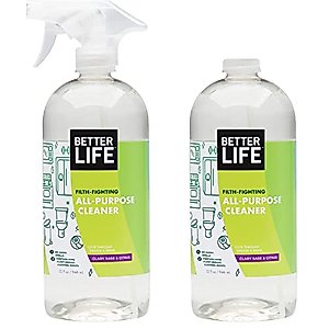 BETTER LIFE All Purpose Cleaner, Multipurpose Home and Kitchen Cleaning Spray for Glass, Countertops, Appliances, Upholstery & More, Multi-surface Spray Cleaner - 32oz (Pack of 2) Clary Sage & Citrus