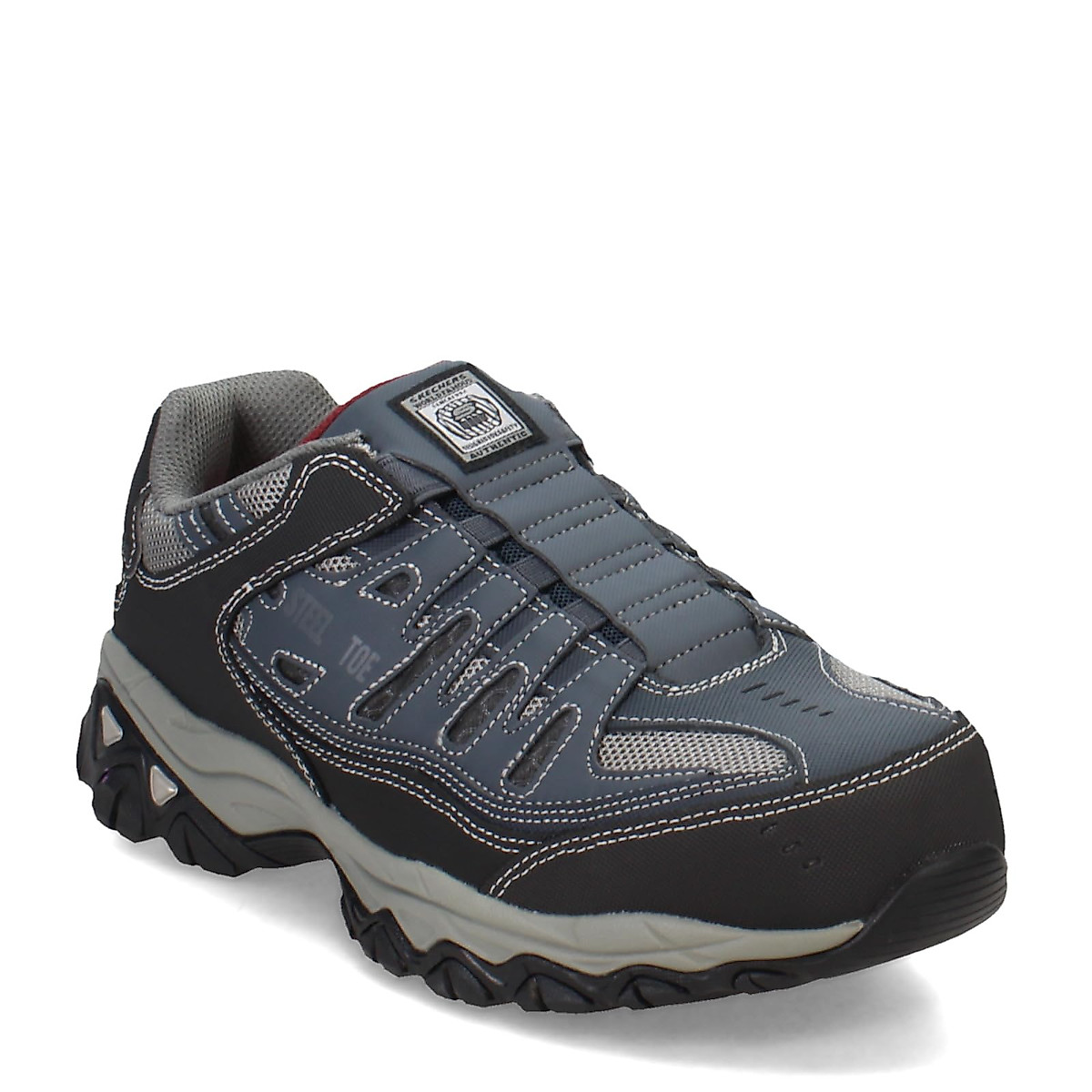 Skechers Men's Cankton Ebbitt Steel Toe Construction Shoe, Navy/Grey, 9