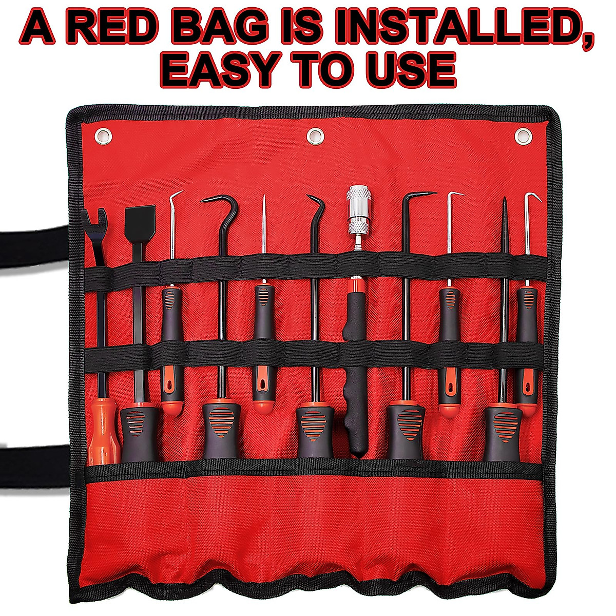 Keze 11Pcs Precision Pick & Hook Set with Scraper and Magnetic Telescoping Tool Kit for Remove Automotive Electronics Maintenance Hoses Gasket Hand Pick Up Tools