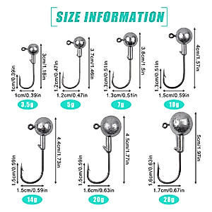 Crappie Jig Heads for Fishing, Round Ball Head Jig Fishing Hooks Unpainted Jig Heads for Bass Crappie Walleye Fishing Jigs Saltwater Freshwater