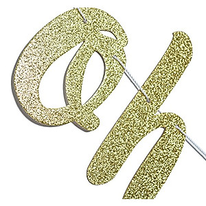 Oh Happy Day Gold Glitter Banner-Birthday – Wedding - Gender Reveal /Baby Shower Announcement /Retirement / Congratulations Party Supplies