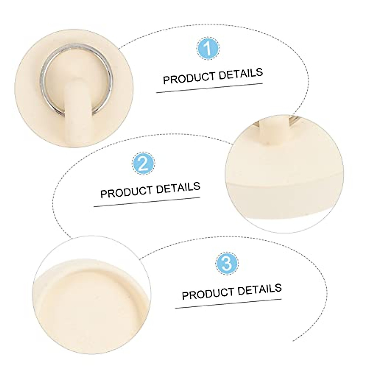 PRETYZOOM Kitchen Sink Stopper 6pcs Rubber Sink Stopper Water Plug White Tub Bathtub Drain Parts