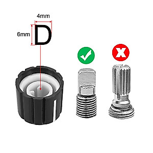 uxcell 5pcs Potentiometer Control Knobs for Electric Guitar Acrylic Volume Tone Knobs Black D Type 4x6mm