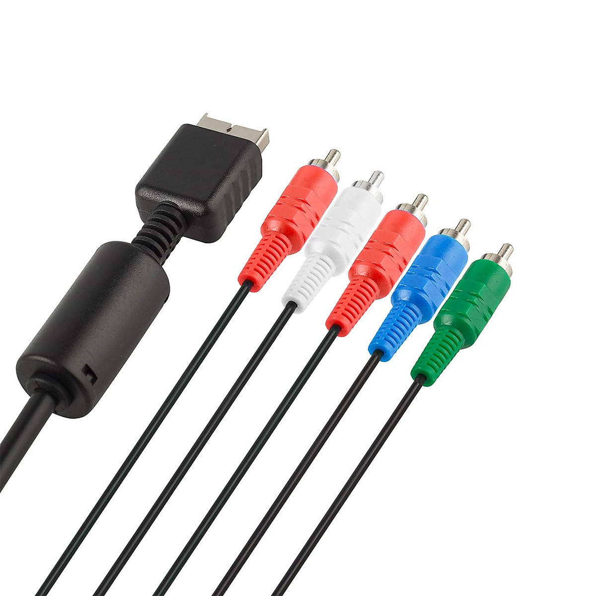 TENINYU Compatible with PS2/PS3/PS3 Slim HDTV-Ready TV HD Component AV Cable 5-Wire 6FT Black