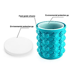 Silicone Ice Cube Maker With Lid Ice Bucket Ice Mold Space Saving Champagne Wine Beer Bucket For Kitchen Party Barware (Size : 1000ml) ()